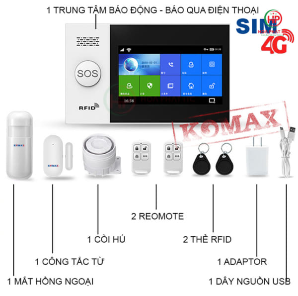 Bộ chống trộm trung tâm dùng Sim và wifi Smartz GW05 4G